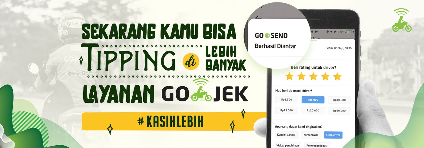 Sekarang Kamu Bisa Tipping di GO-SEND, GO-SHOP dan GO-BLUEBIRD! | Gojek
