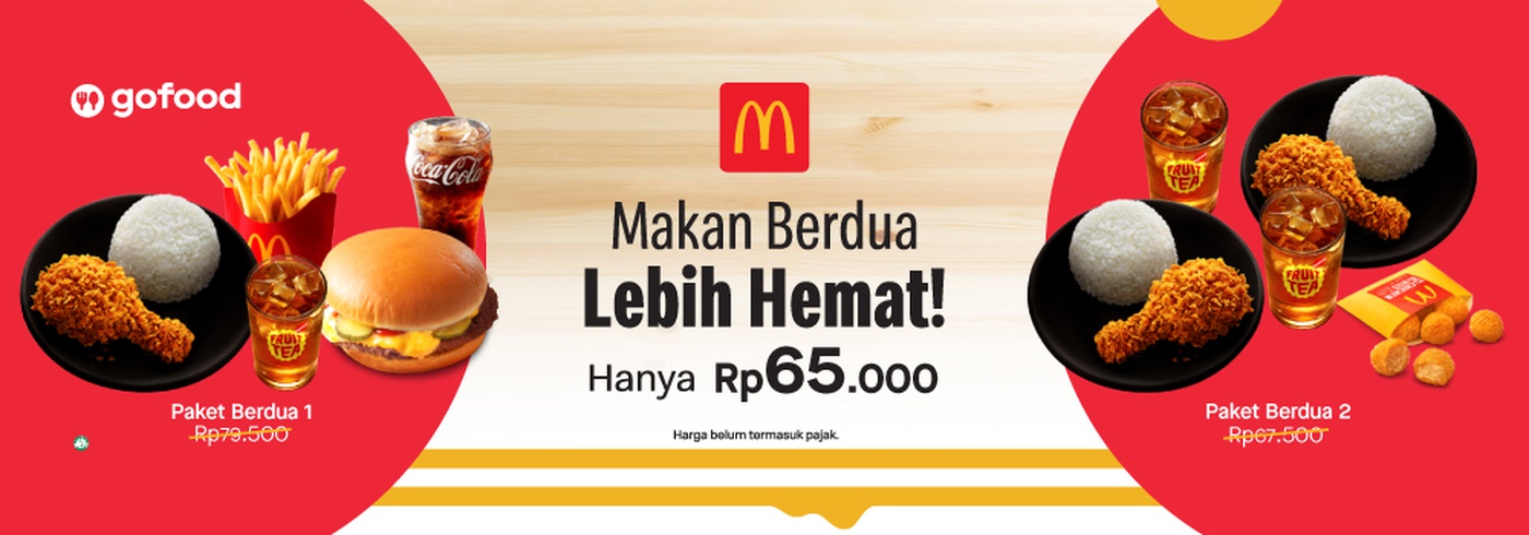 Promo McD GoFood Agustus 2019 : Makan Hemat Berdua Hanya Rp65 Ribu | GoFood