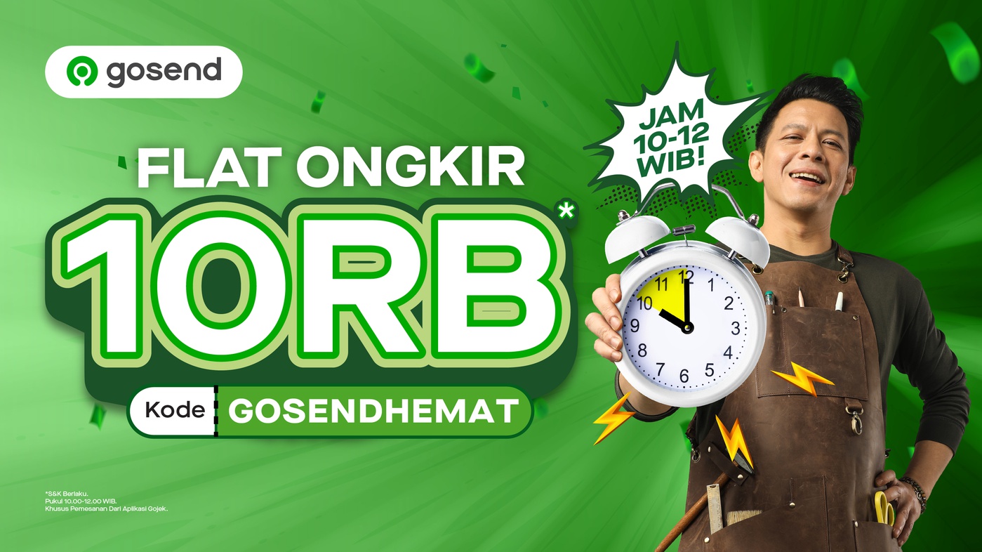 GoSend Flat Ongkir Setiap Jam 10:00 sampai 12:00! | GoSend