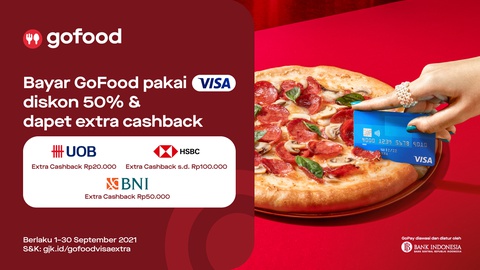 Promo Visa: Diskon 50% GoFood + Ekstra Cashback dari BNI, UOB & HSBC ...