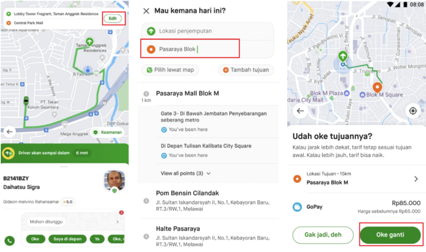 Fitur Ganti Tujuan Ada di GoRide dan GoCar | Gojek
