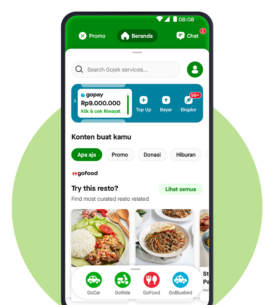 Pesan armada Blue Bird lebih nyaman di aplikasi Gojek