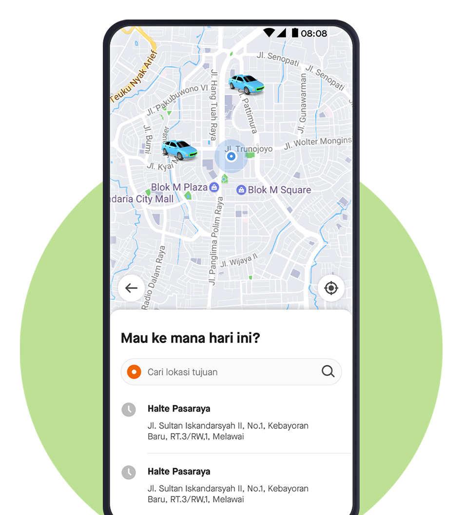 Pesan armada Blue Bird lebih nyaman di aplikasi Gojek