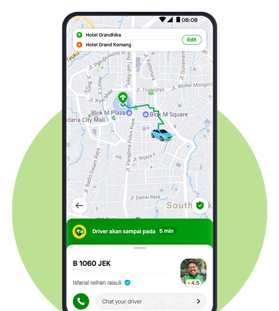 Pesan armada Blue Bird lebih nyaman di aplikasi Gojek
