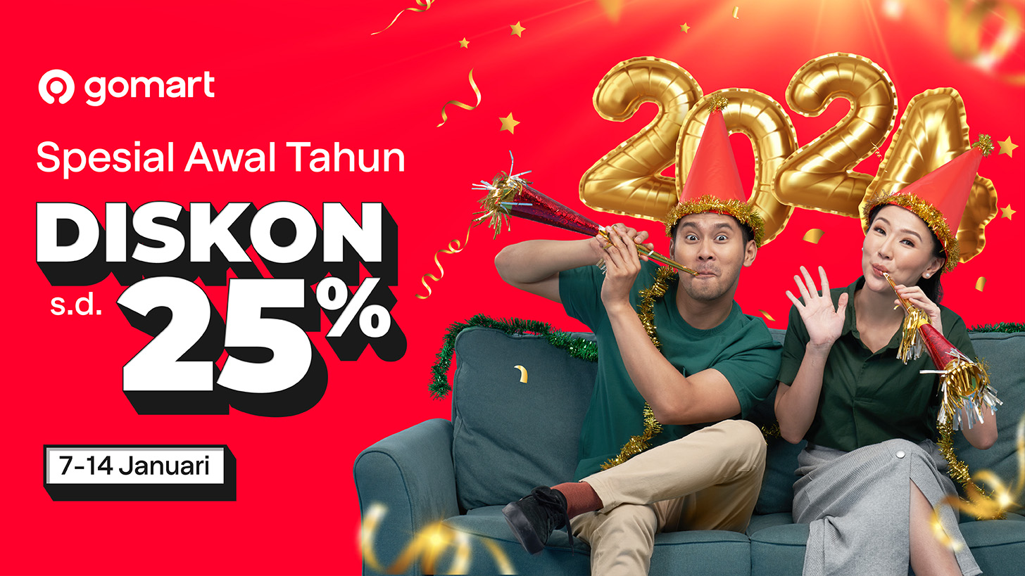 Promo Awal Tahun di GoMart Diskon s.d 50%